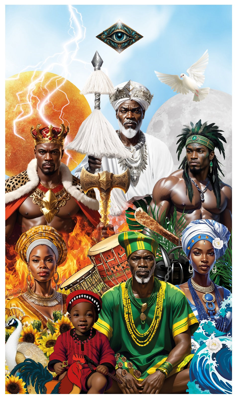 7 African Powers Panel de Santo – Unity, Protection, and Divine Force