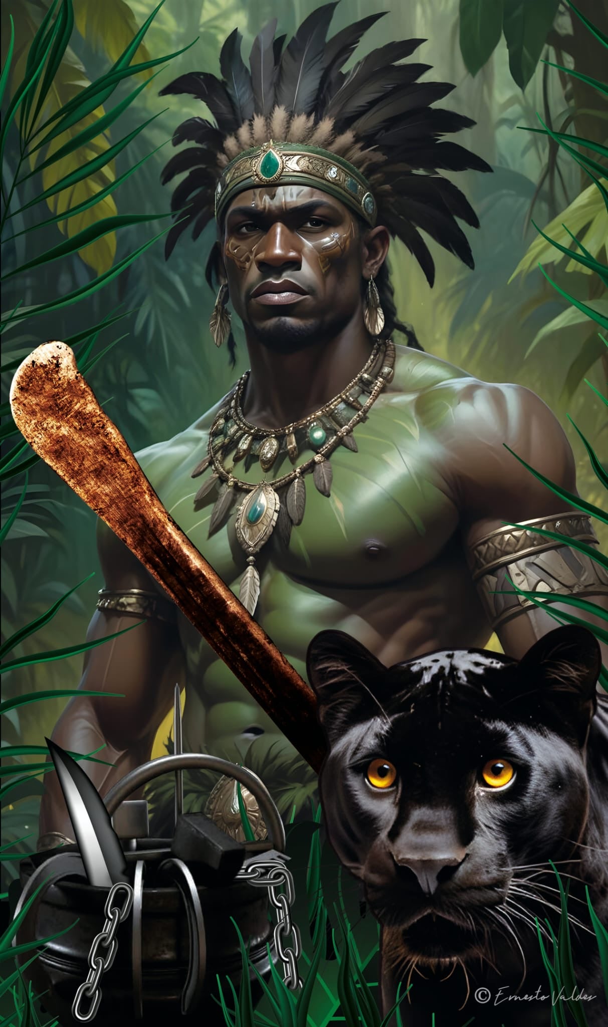 Ogún Panel de Santo – Strength, Iron, and Unbreakable Protection