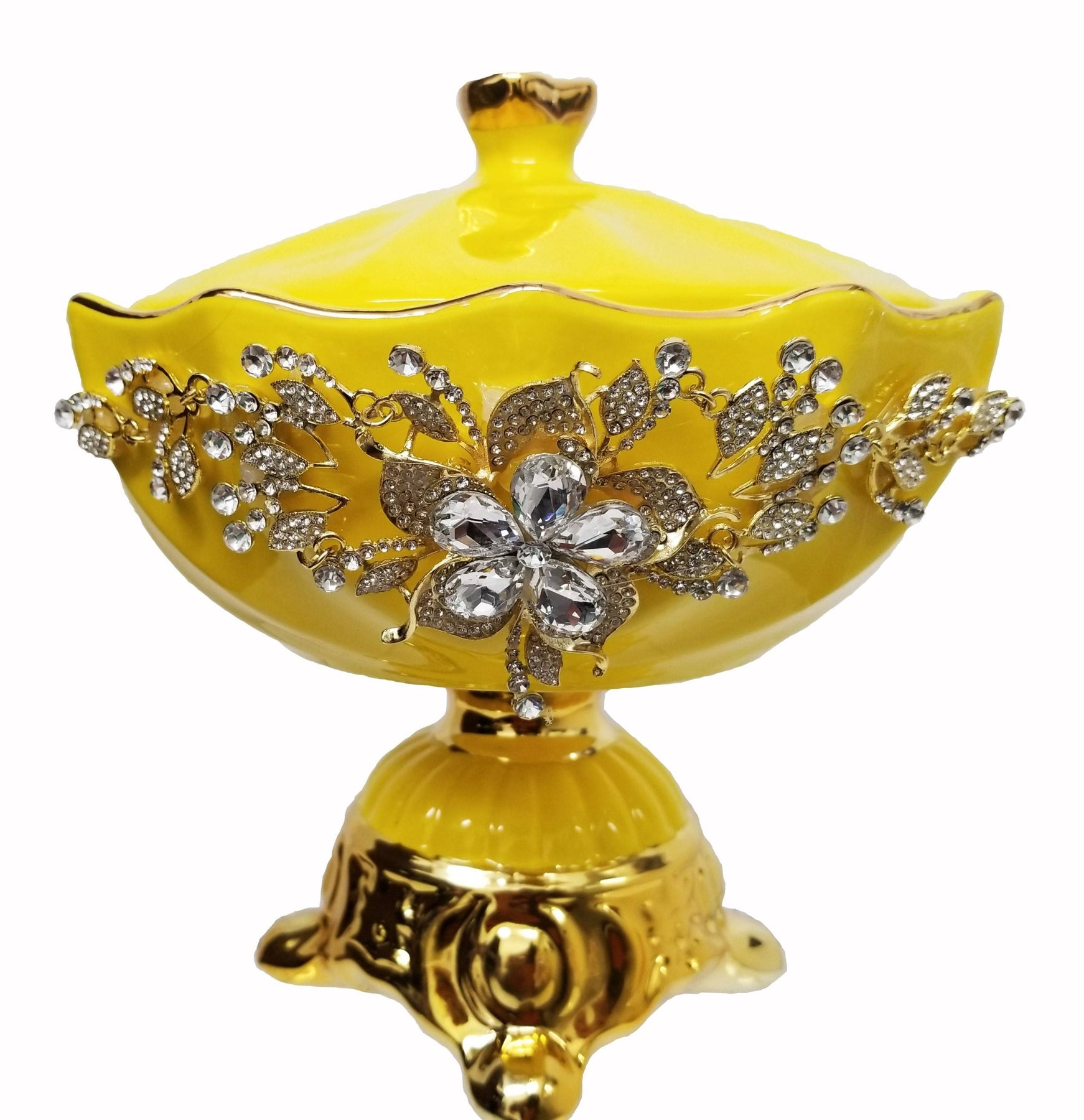Sopera De Ochun Base Dorada Y Joya Frontal 10"X9"