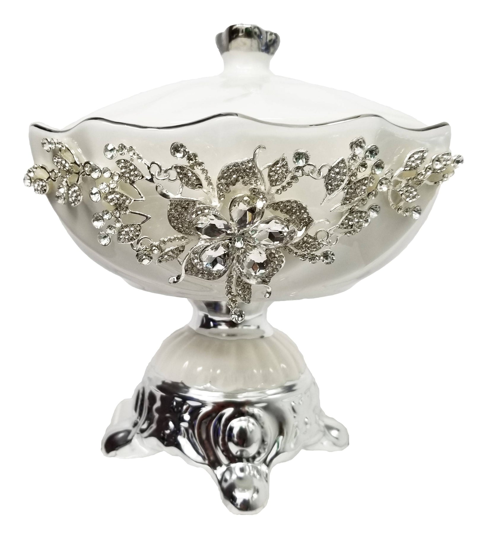 Sopera De Obatala / Oshanla Base Plateada Y Joya Frontal 10"X9"